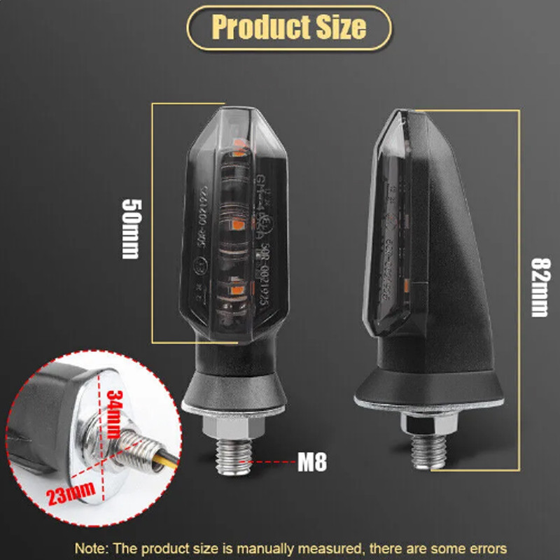 Motorcycle Led Signals Lights Amber Flashing Light 8Mm Mini Bker Turn ...
