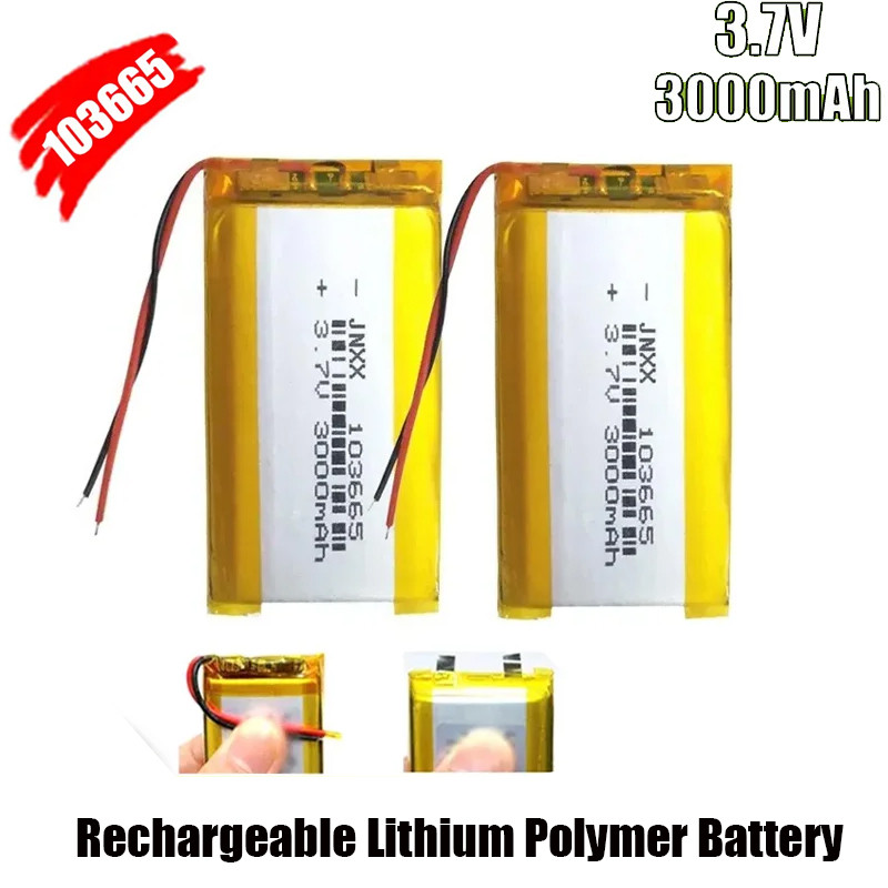 Li-Polymer 2B 103665 Battery 3.7V 3000Mah Jst PH 2.0Mm 2Pin Plug ...