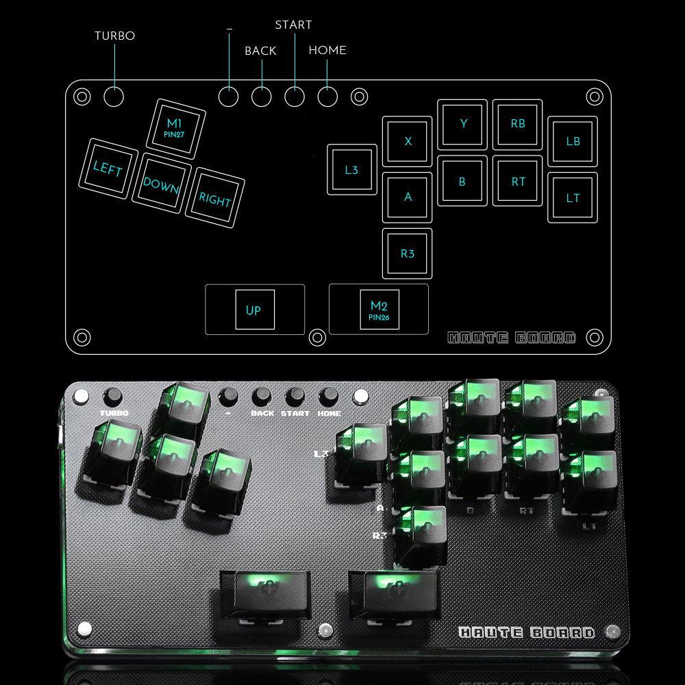 Haute42 Fightstick Hitbox Leverless Controller Mini Stickless Arcade ...