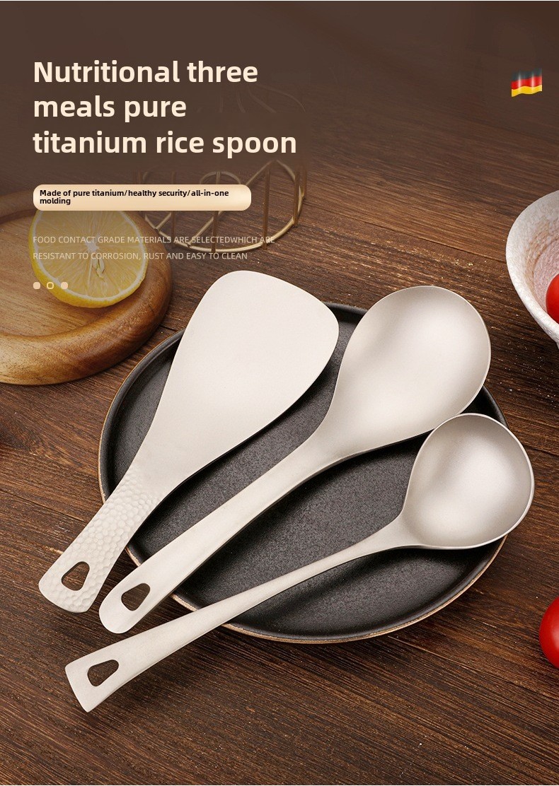 Pure Titanium Rice Spoon Rice Spoon Household Dry Rice Spoon Outdoor ...