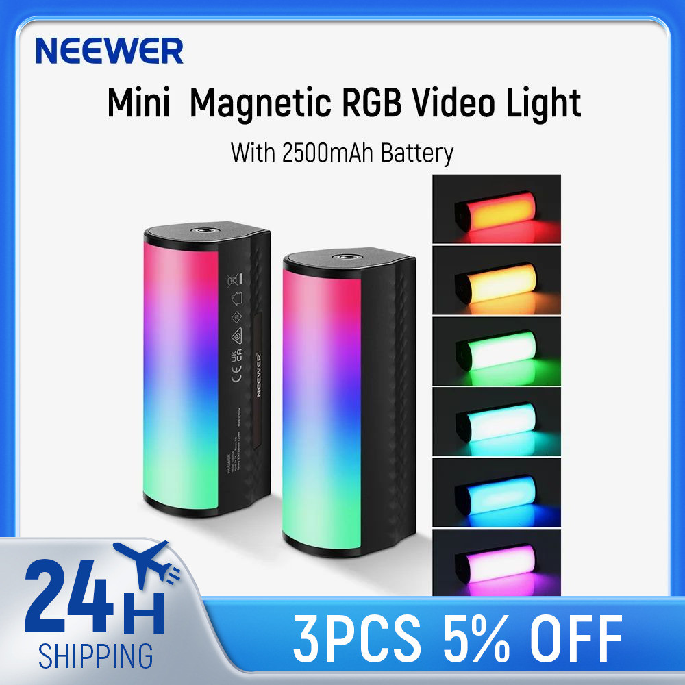 NEEWER Magnetic Handheld Light Wand, 360° Full RGB Mini LED Video Light ...