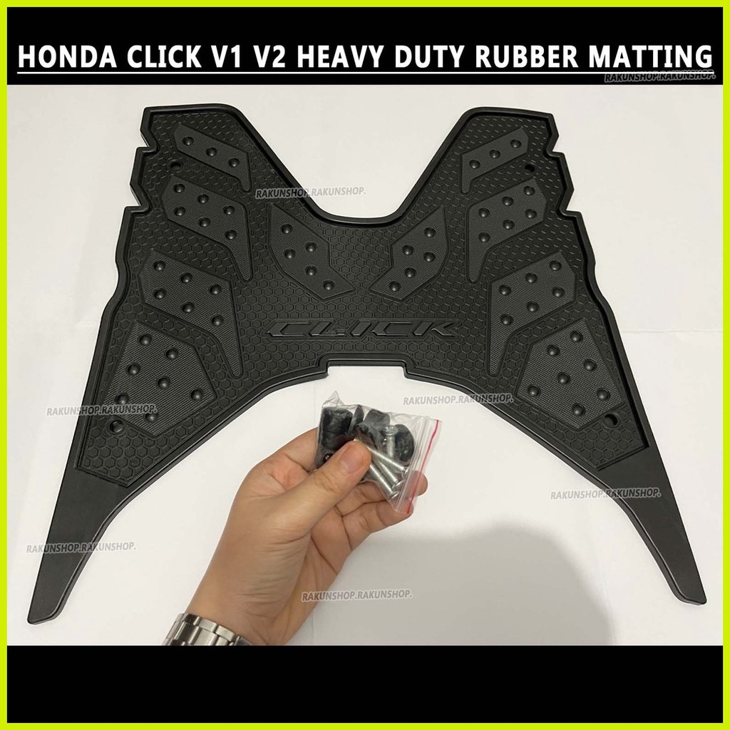 Honda Click V1 V2 Heavy Duty Rubber Matting Triple Black with complete ...