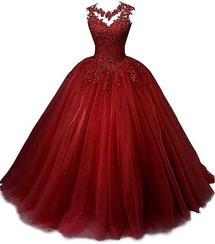 ZXH BOM Sheer Neck Ball Gown Quinceanera Damit Vestidos De 15 Anos ...