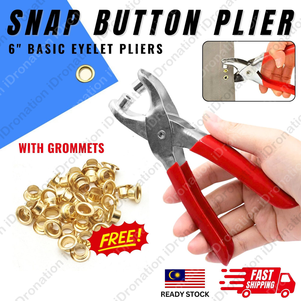 Eyelet Plier Snap 6" Button Leather Hole Punch Grommet Puncher For ...