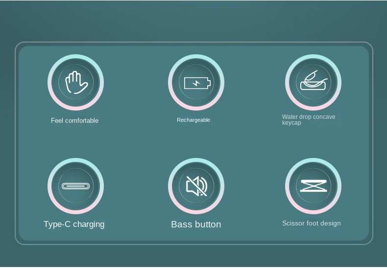 BOW rechargeable 2.4g wireless keyboard and mouse set plug and play ...