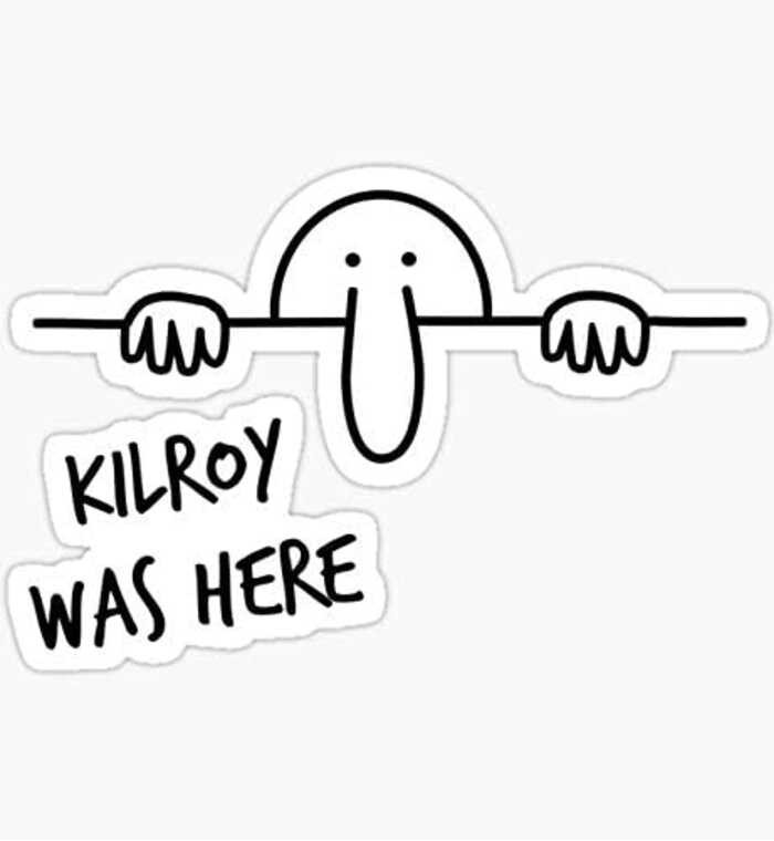 was Vintage Kilroy Here Graffiti Stickers - Car, Wall, Laptop, Phone ...