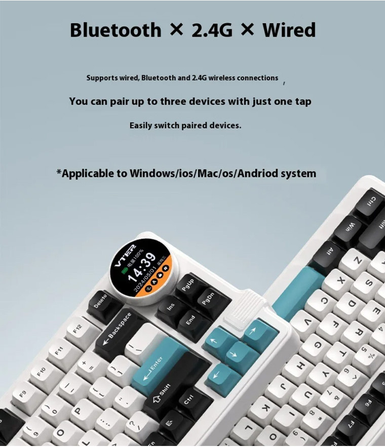 VTER&FEKER K75 Youth Edition Three mode customized mechanical keyboard ...