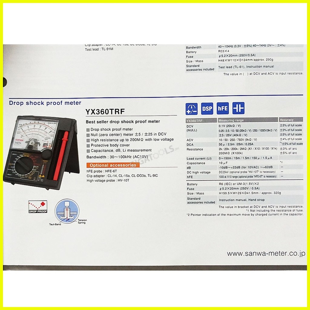 ∆ ﹊ Sanwa YX360TRF Professional Analogue / Analog Multi Tester ( Made ...