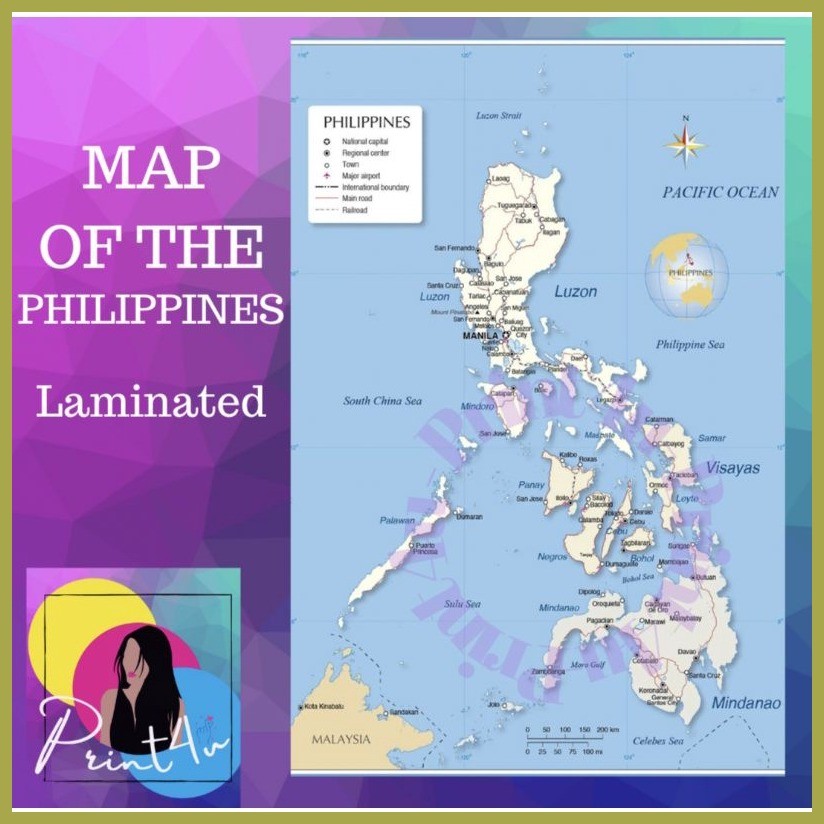 Map of the Philippines Laminated waterproof - Mapa ng Pilipinas ...