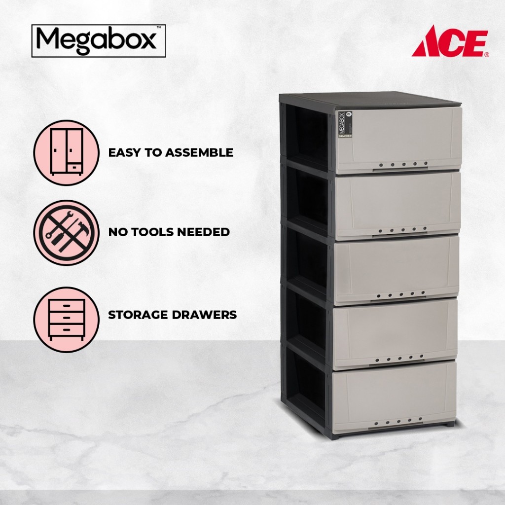 Megabox 5-Layer Drawer (Gray) | Shopee Philippines