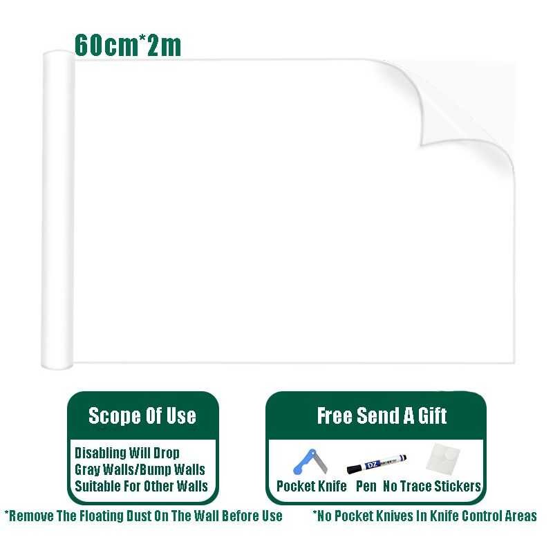 Rewritable 45/60Cm 2M White Electrostatic Stickers Kids PVC Blackboard ...