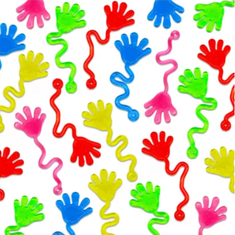 Rainbow Sticky Hands Funny Cute Toy Palm Elastic Sticky Squishy Slap ...