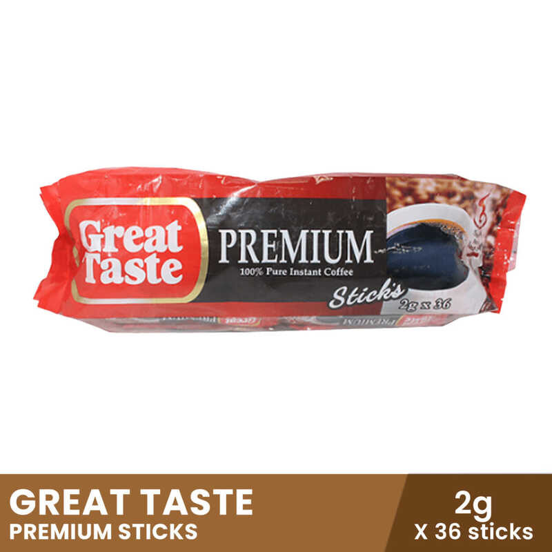 GREAT TASTE Premium Sticks 2G X 36 Sticks, Breakfast Item, 3N1 Coffee ...