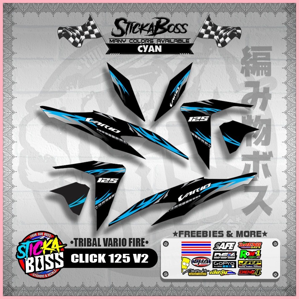 CLICK 125 V2 DECALS ( TRIBAL VARIO FIRE ) 【WITH FREEBIES】 | Shopee ...
