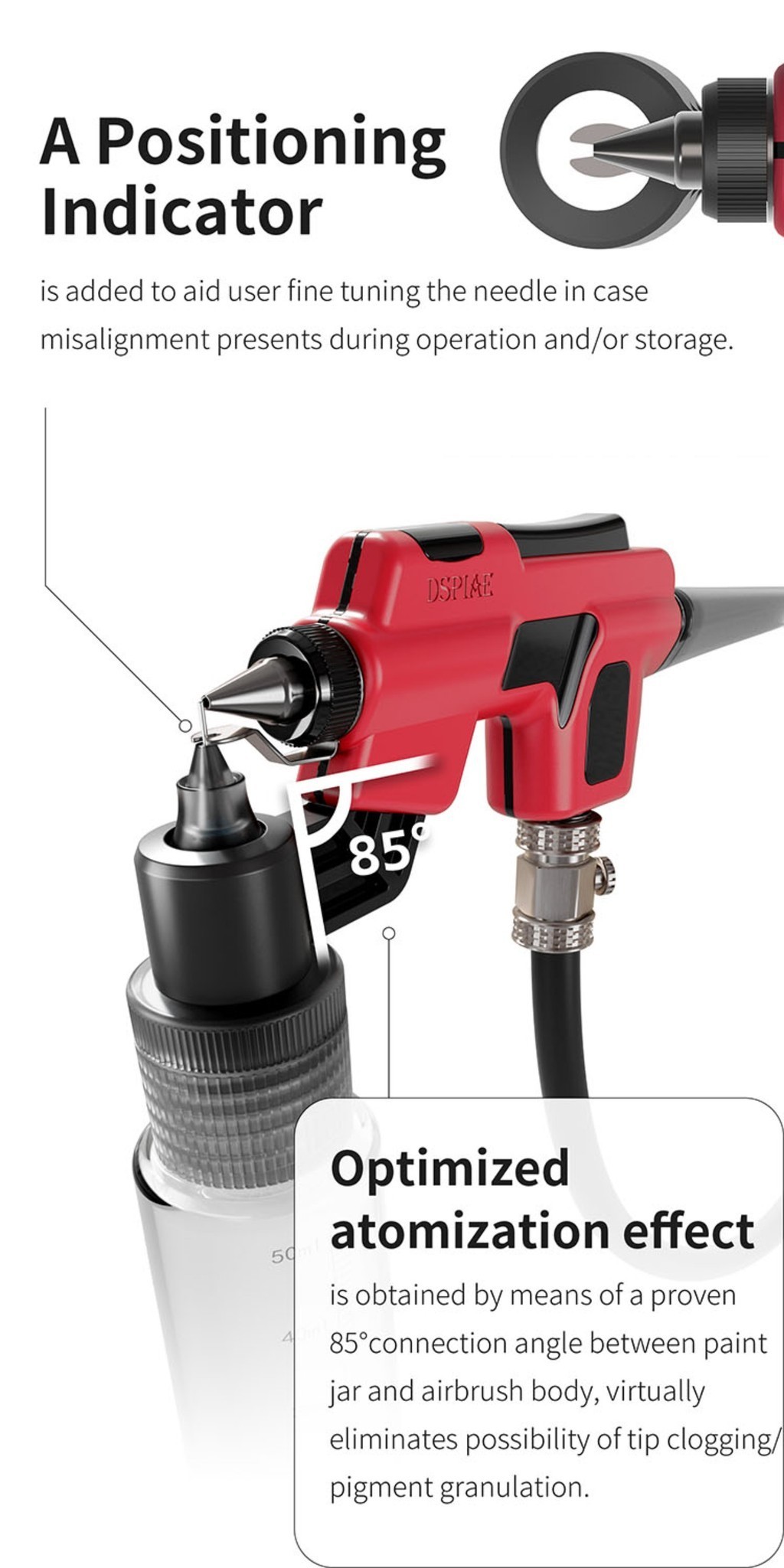 DSPIAE 0.3mm 0.5mm PT-AB Wash-Free Airbrush Specialized Spray Needle ...