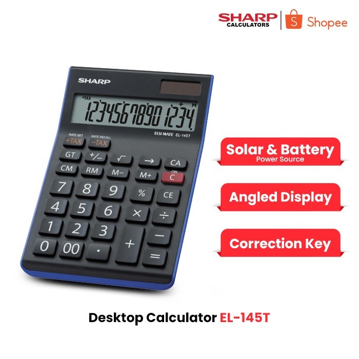 Sharp Desktop Calculators 14 Digit Display EL-145T | Shopee Philippines