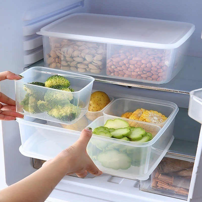 4 Grids Divided Refrigerator Food Packaging Storage Box / Frozen Meat ...