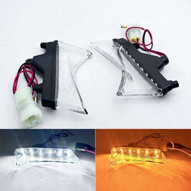 Yy 1Pair Motorcycle LED Front Daytime Running Lights Headlight For ...