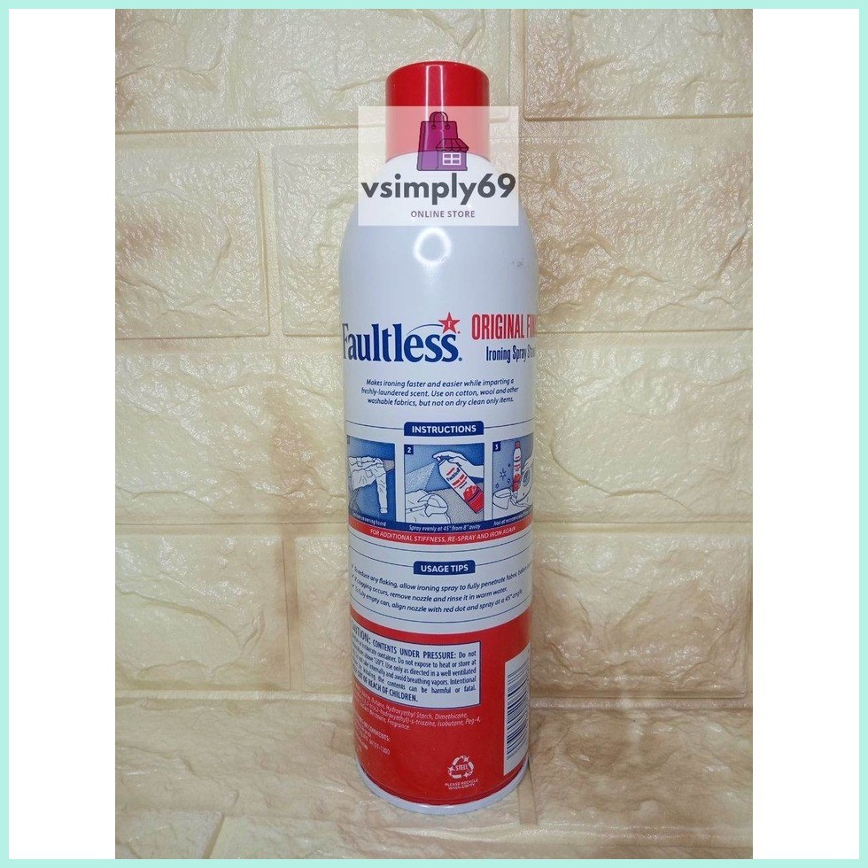 Faultless Original Finish Ironing Spray Starch (567 g) | Shopee Philippines