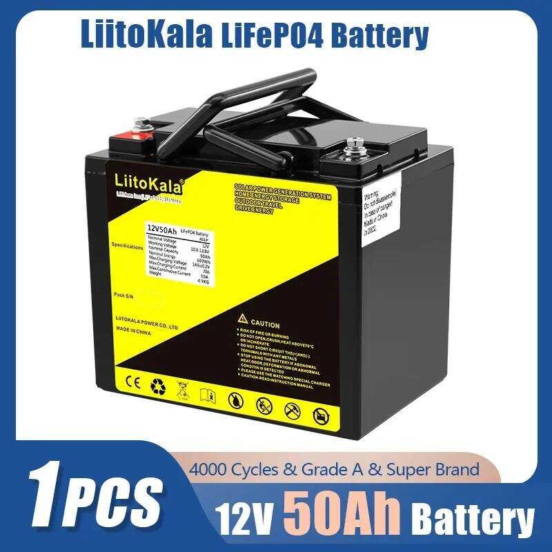 12V/12.8V 1pcs LiitoKala 50Ah 30Ah 40Ah 60Ah LiFePO4 Battery Campers Waterproof Golf Cart ...