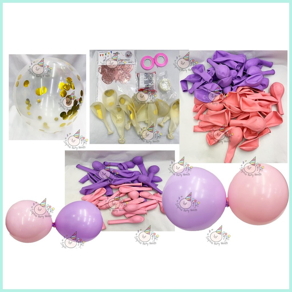 Pastel Pink and Purple Butterfly Theme Balloon Garland Set for Debut ...
