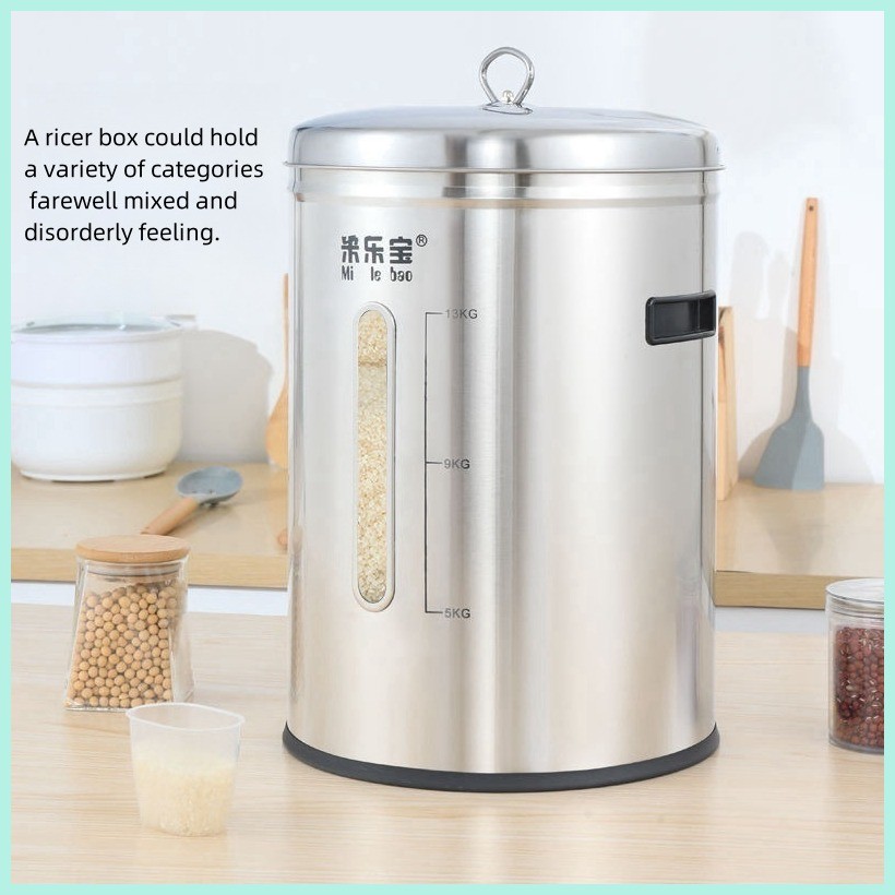 25kg/25 kilos stainless rice storage dispenser metal big aesthetic rice ...