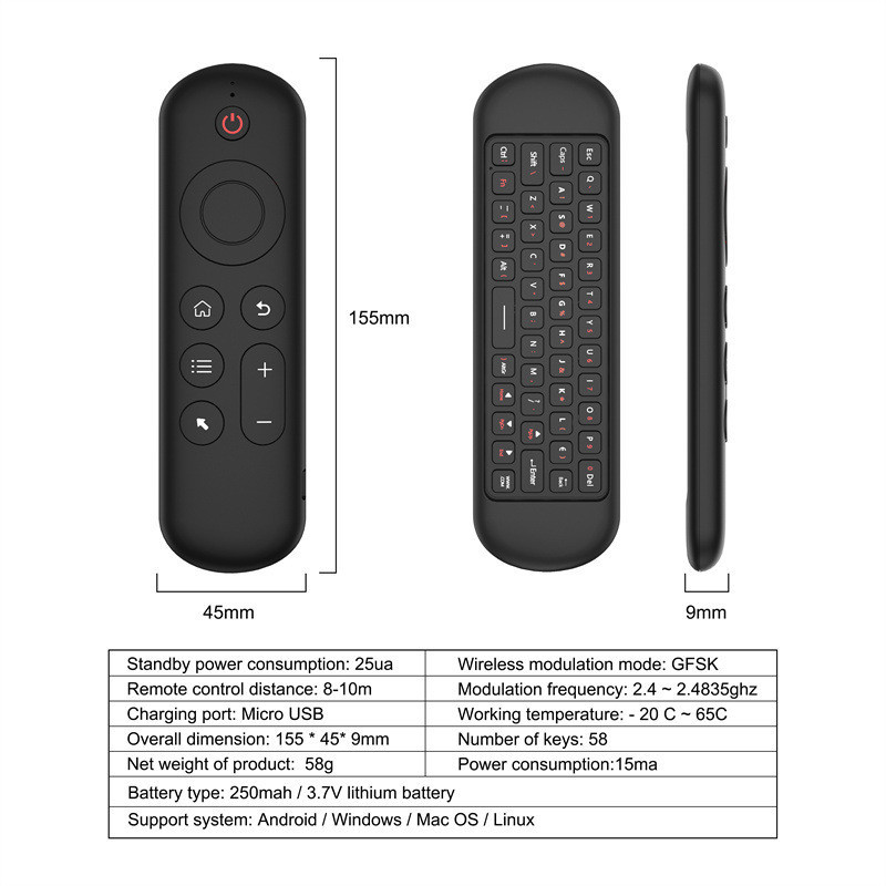 M5 MINI Bluetooth Dual-mode Remote Control Flying Mouse Keypad ...
