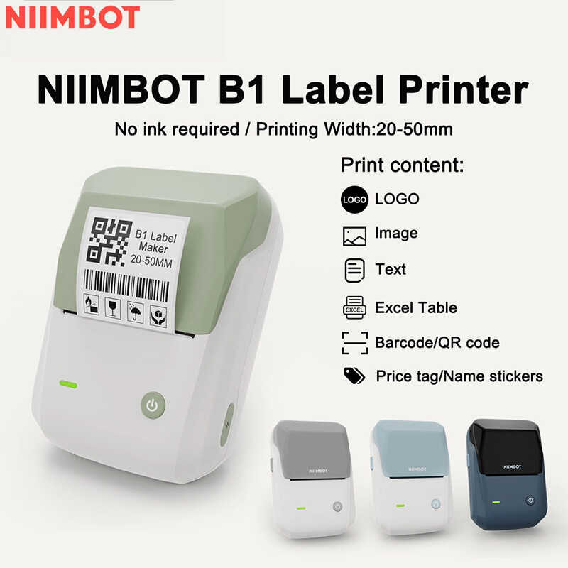 MK B1 Niimbot Label Portable Handheld Thermal Printer Mini Barcode QR Code Sticker Paper Color ...