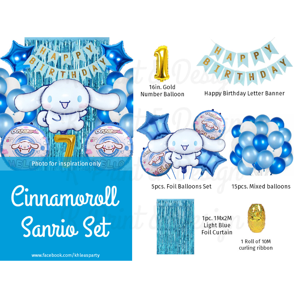 Cinnamoroll Sanrio Friends Birthday Party Theme Balloon Set | Shopee ...