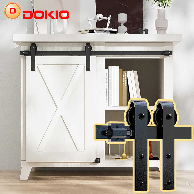 Cabinet DOKIO Mini Sliding Hardware Kit Double Barn Door Set Track ...