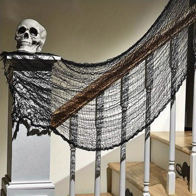 1Pcs Halloween Black Creepy Cloth- Spooky Gauze Fabric Cloth Halloween ...