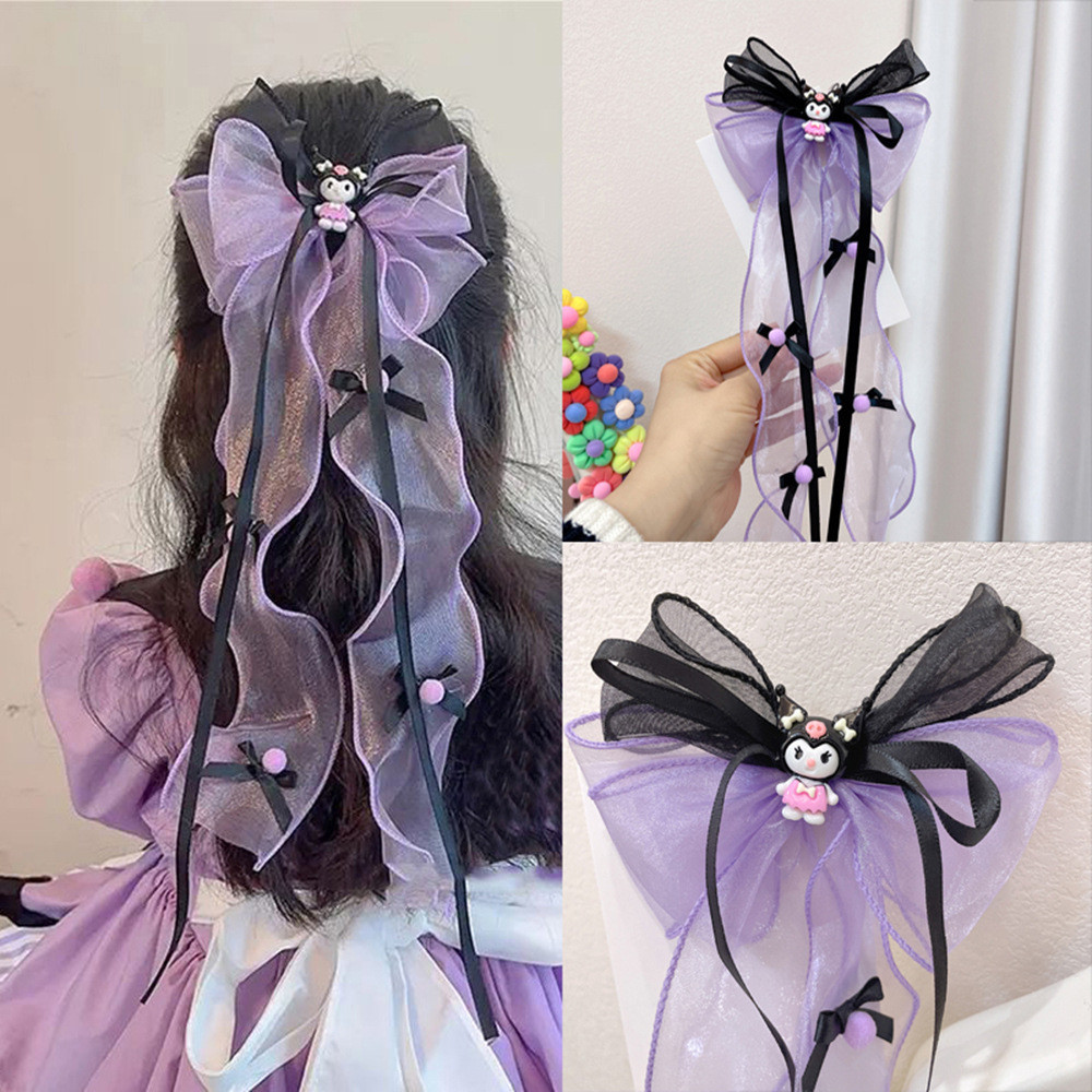 Kuromi Hair Accessories Girls Bow Hairpin Influencer Little Princess ...
