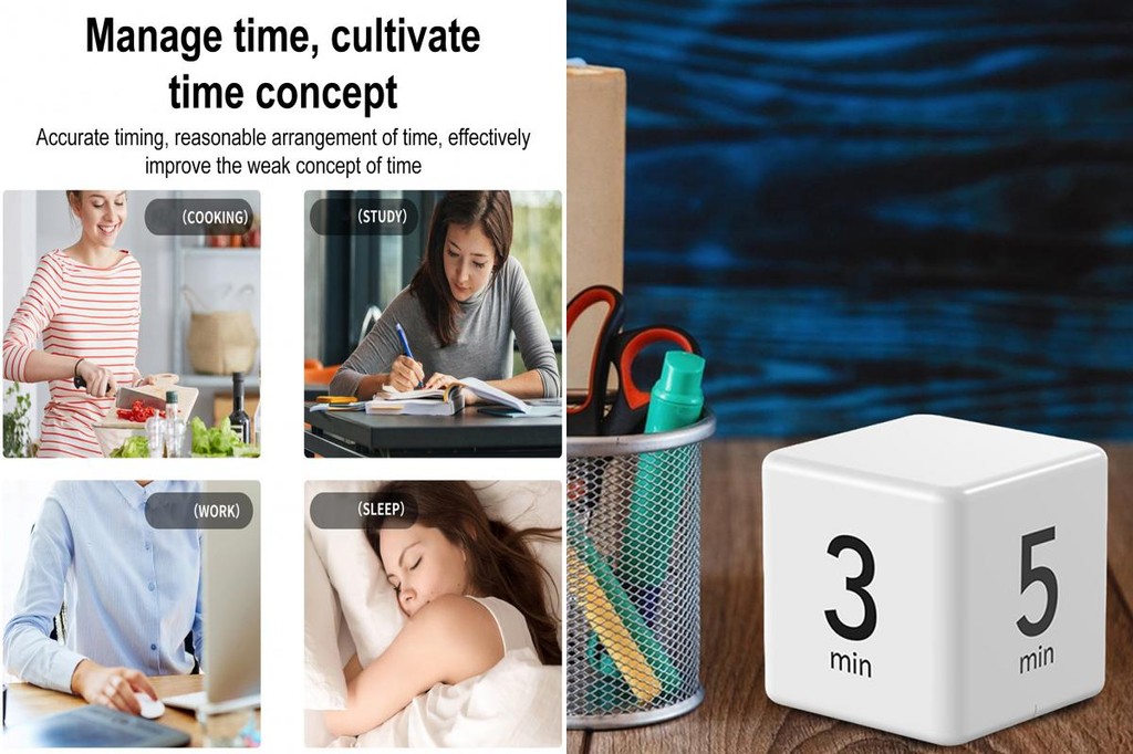 XPS Rotating Countdown Timer with Sensor Slide Switch Productivity Timer Portable Rotating ...