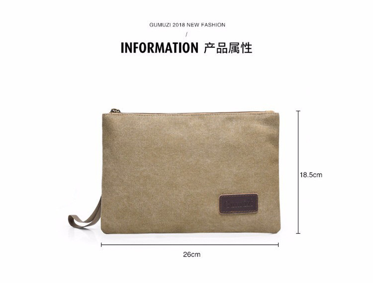 Men's Business Canvas Envelope Package Lightweight Clutch pouch J043 ...