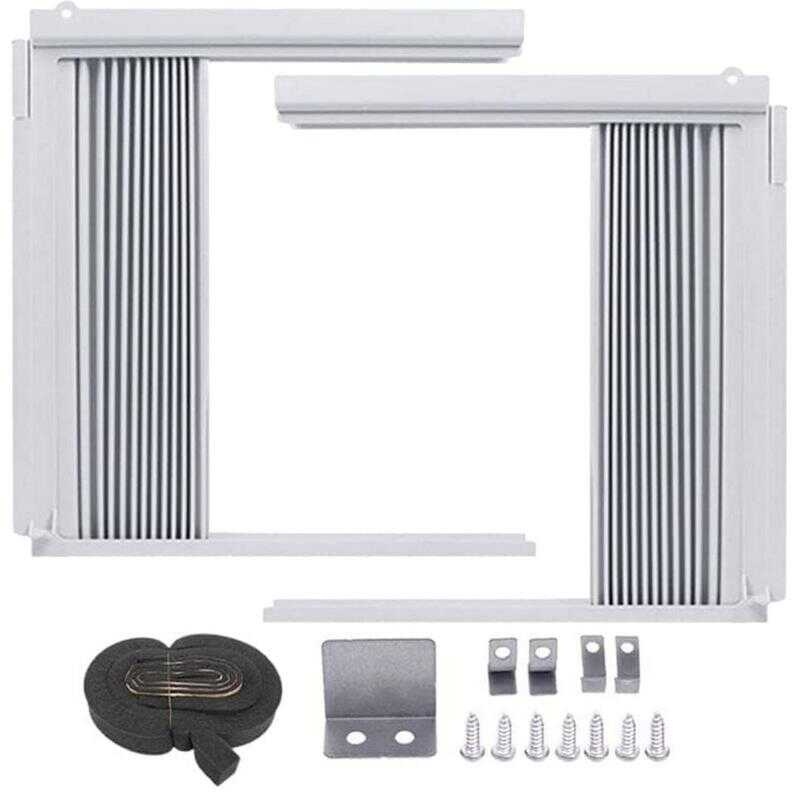 AC Room Accordion Filled Curtain Kit Replacement Adjustable Dust Prooc ...