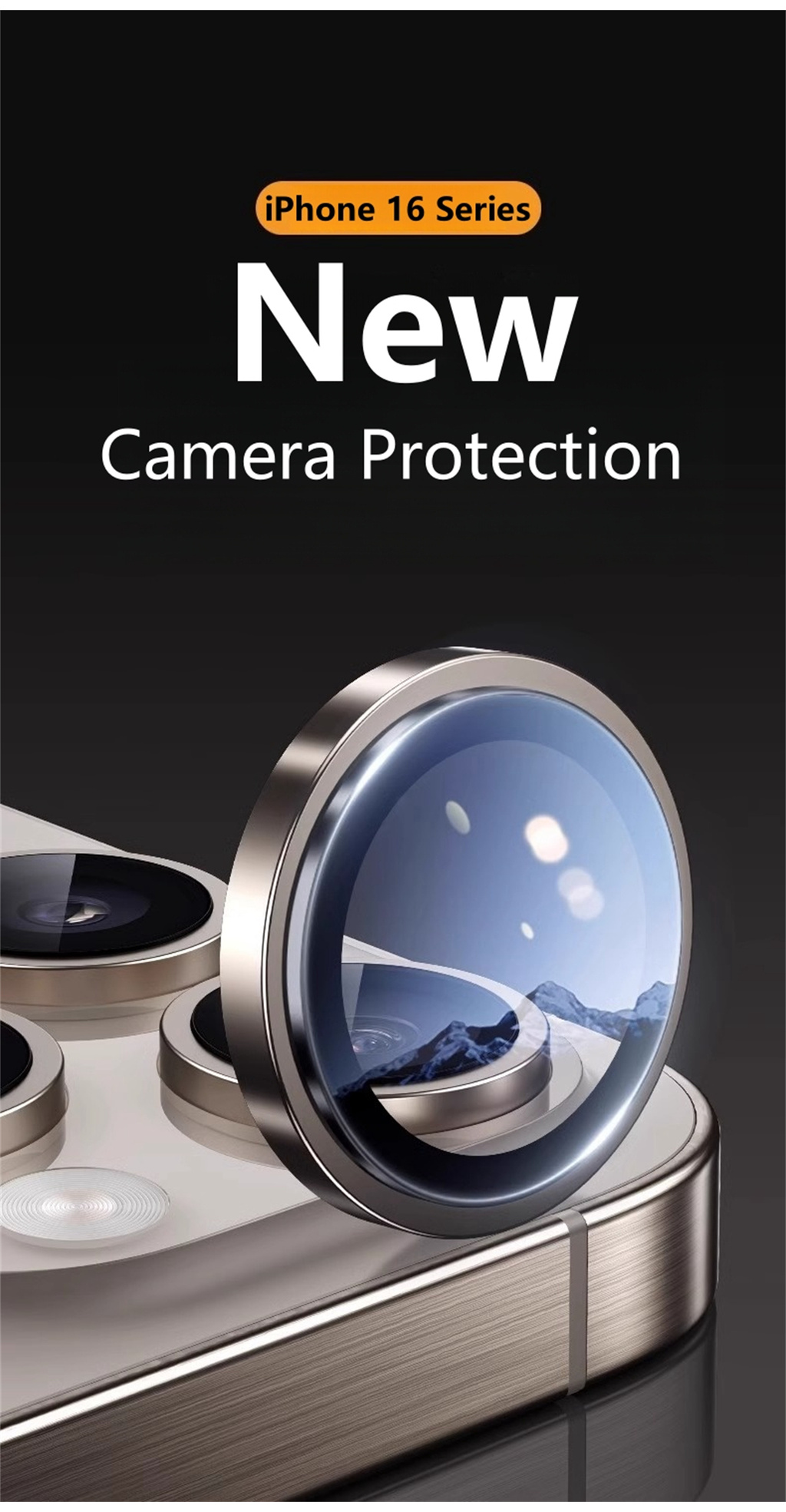 Desert Titanium Color for IPhone 16 Pro Max Metal Ring Camera Lens ...
