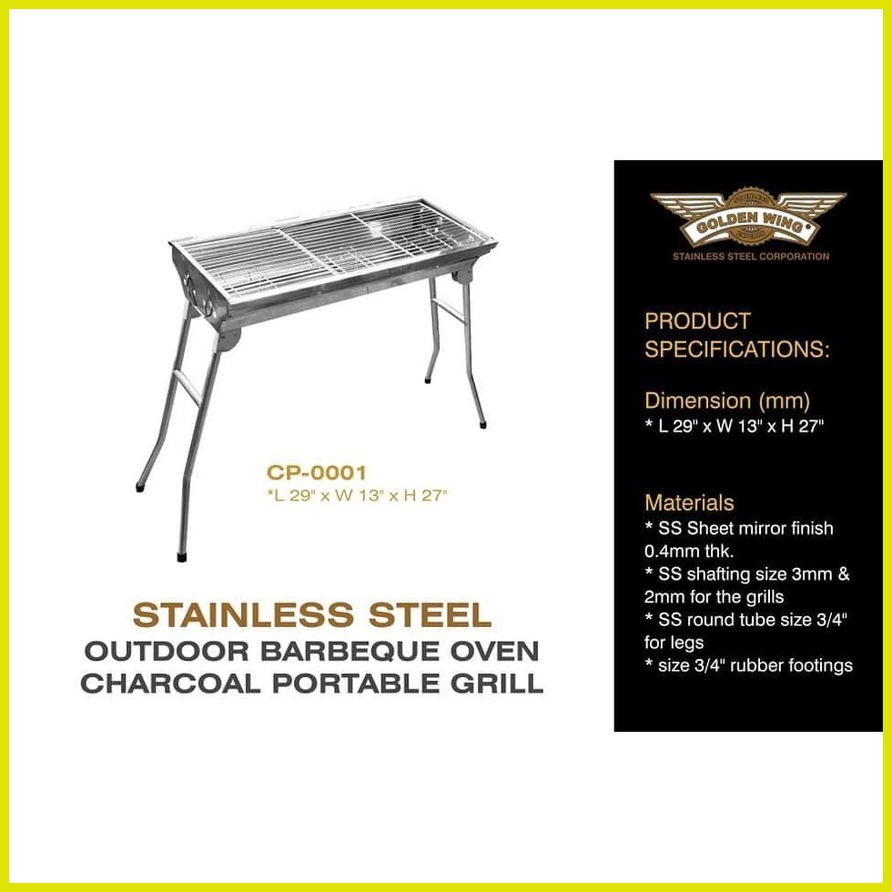 ⭐ ⊙ ♆ Portable Foldable Pure Stainless Steel Charcoal Barbecue Barbeque ...