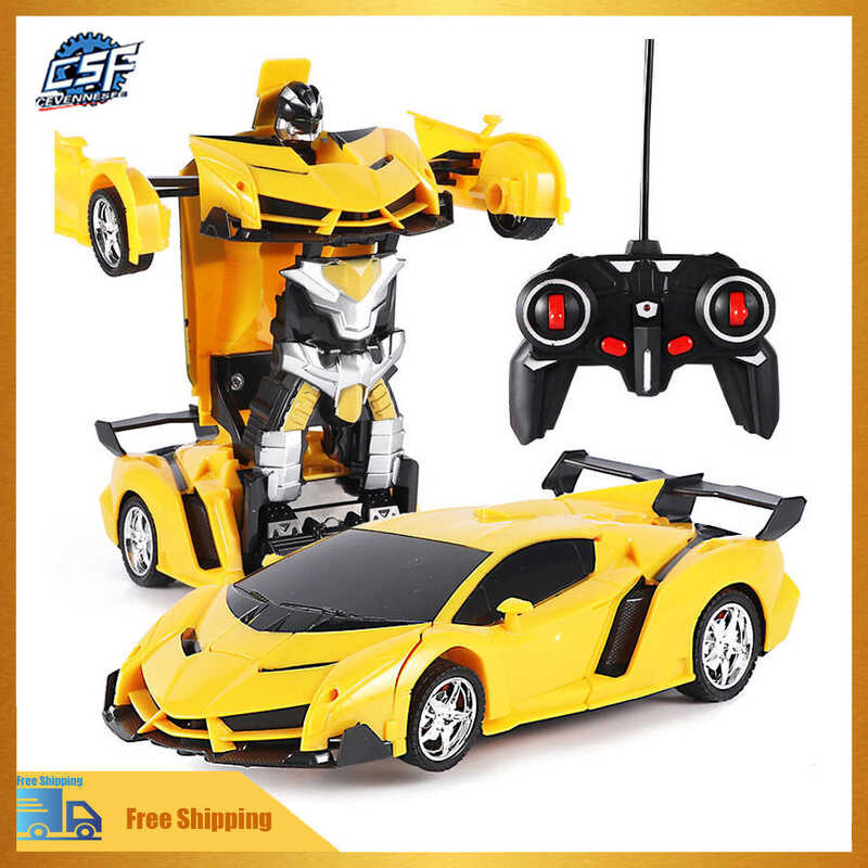 2 In Autobots 1 Electric RC Car Transformation Robots Children Boys ...