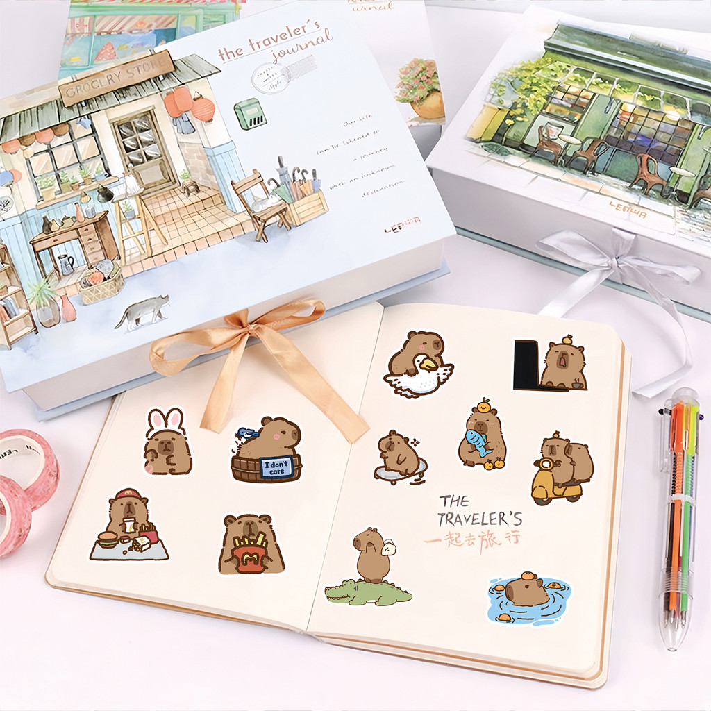 100PCS Cute Capybara Stickers - Trendy High-Color Animal DIY Waterproof ...