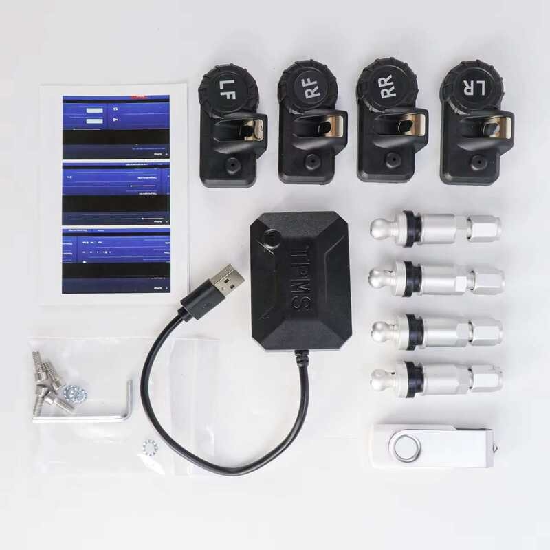 8 Bar 4 Valve Car Tire Pressure USB Tire Pressure Alarm Safety Internal ...