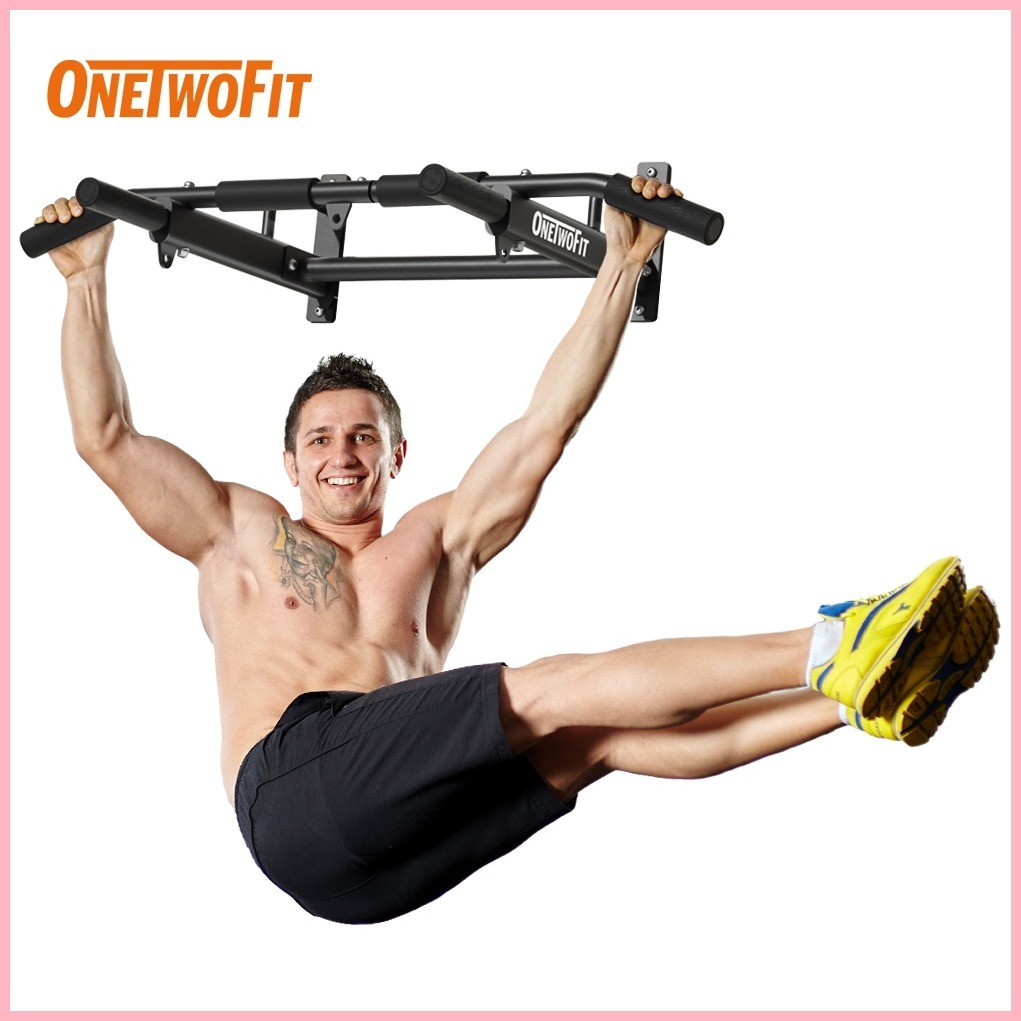 OneTwoFit wall mounted pull up bar for permanent installation ...