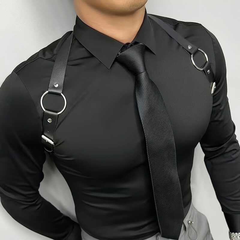Men's Leather Harness Korean and Japanese Fashion Harness Kpop Harness ...