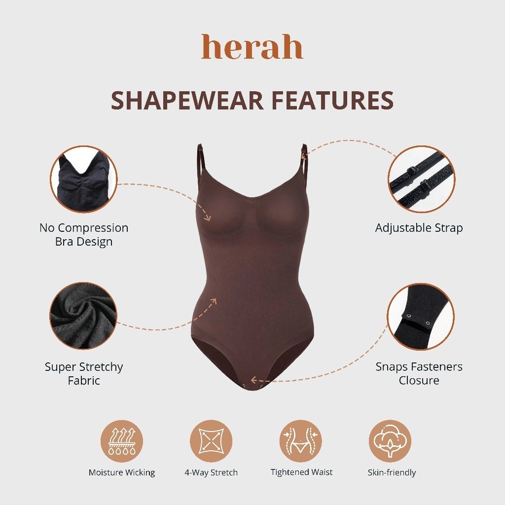 Herah Bodysuit for Women Tummy Control Shapewear Seamless Sculpting ...