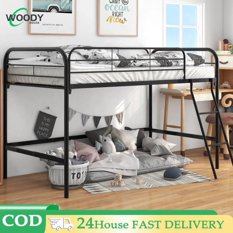 Dormitory Bed Loft Bed Frame Double Deck Bed Iron Frame Bed Meta Steel ...