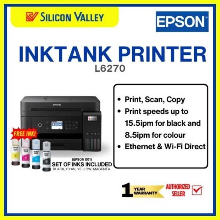 Epson Ecotank L6270 A4 Wi-Fi Duplex All-In-One Ink Tank Printer With ...