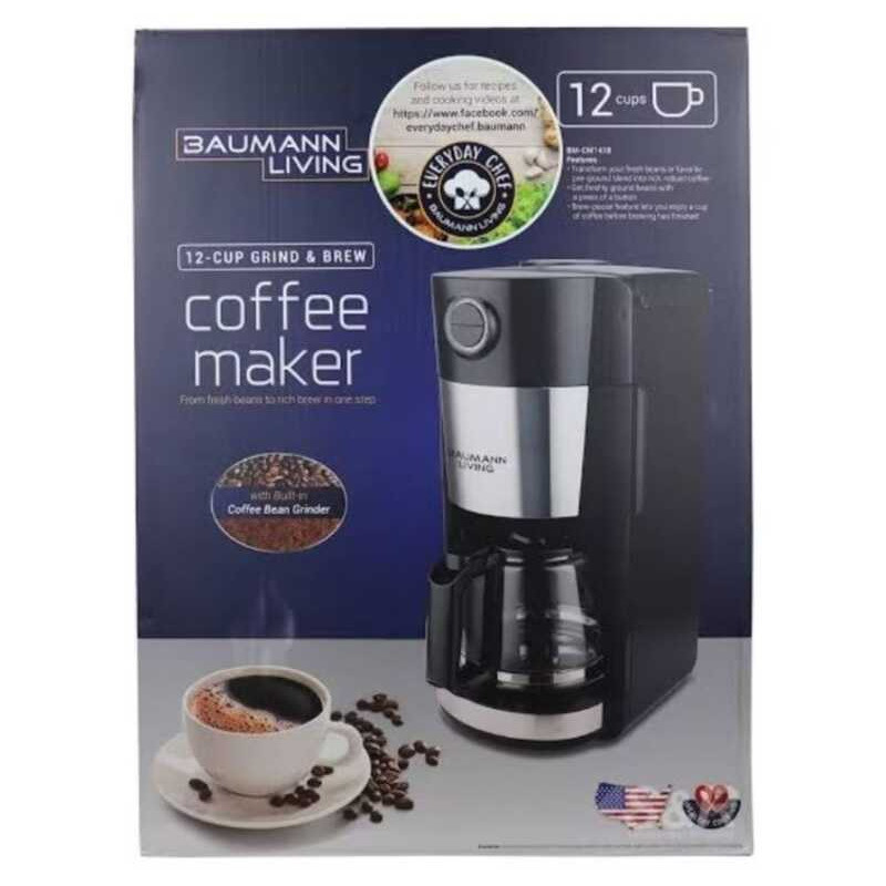Baumann Living Grind And Brew Coffee Maker 12 Cups 01E | Shopee Philippines