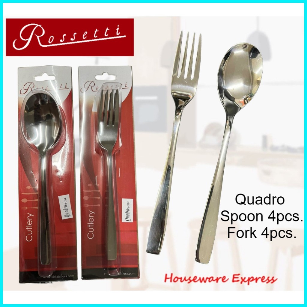 Rossetti Quadro Spoon/Fork 4pc. Set (Houseware Express) | Shopee ...