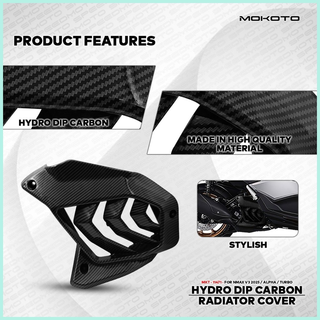 MOKOTO YAMAHA NMAX V3 ALPHA TURBO TECHMAX RADIATOR COVER ENGINE COVER ...