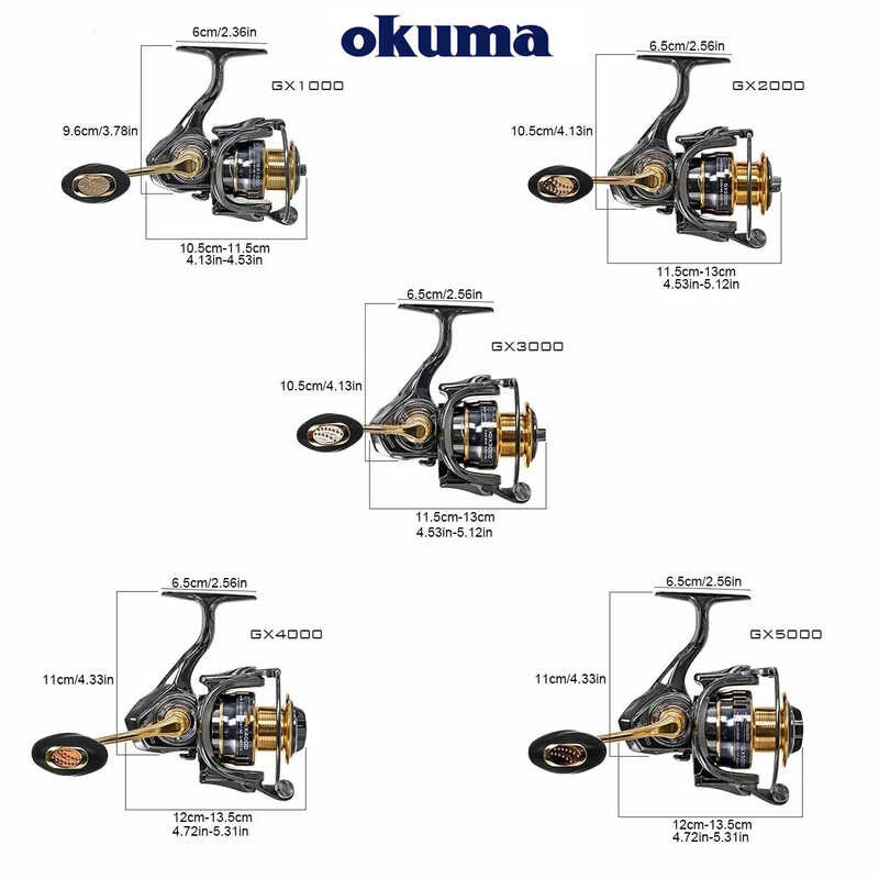 Okuma Original Metal Reel 13+1Bb Power Spinning Wheel Fishing Coil ...