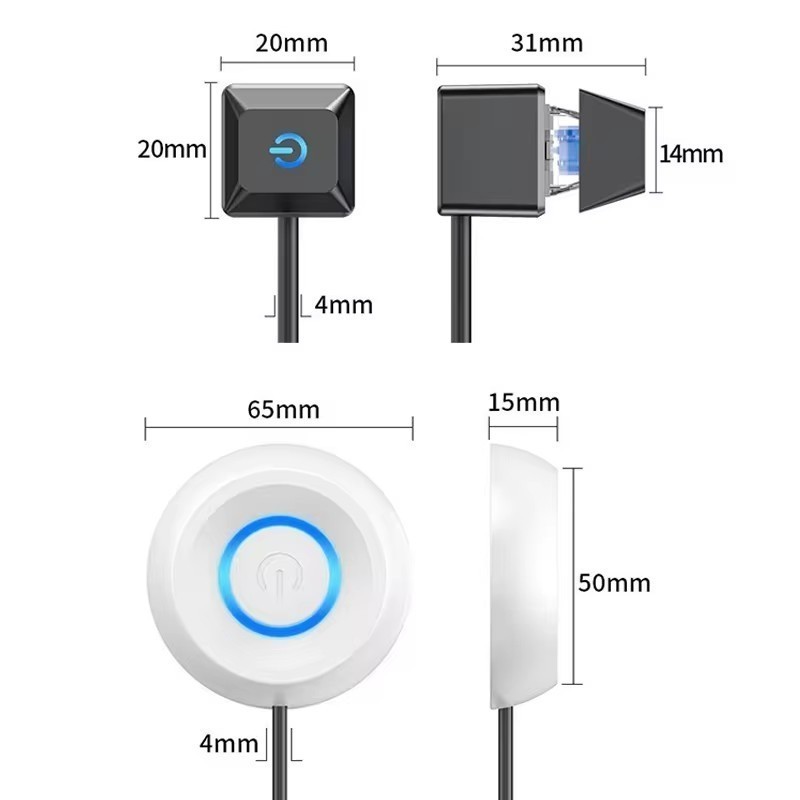Computer Desktop PC External Switch - Built-in Colorful LED Light - On ...
